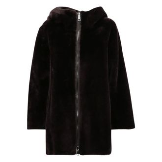 Suprema Femme, Manteaux, Brun, Taille: 36 FR Manteau en peau lain&eacute;e