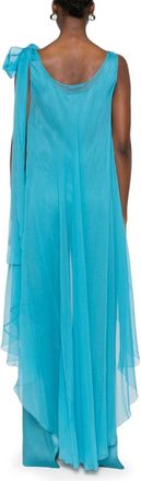 Alberta Ferretti Silk-Blend Acetate Jumpsuit - Blue