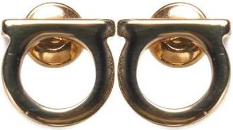 Ferragamo Femme, Accessoires, Jaune, Taille: ONE Size Gancini Stud Earrings