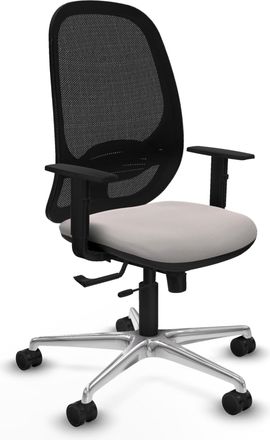 Piqueras y Crespo Wei&szlig;er B&uuml;rostuhl mit 1D-Armen, h&ouml;henverstellbare Lendenwirbelst&uuml;tze, ausgestattet mit Syncro/Traslack und Schneidschaum, mit Rollen von 65 mm, Nylon, 