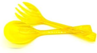 Kimmel Salatbesteck Servierl&ouml;ffel Salatgabel Salatl&ouml;ffel 2-teilig, Kunststoff, Gelb-transparent, 21-000-2711