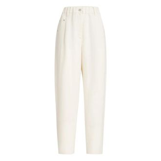 Brunello Cucinelli Fluid Twill Baggy Hose - - Trousers - Damen - Wei&szlig; - 2XL