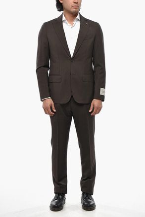 Corneliani CC COLLECTION Zweiknopf-Anzug aus Schurwolle und Mohair mit zwei Seitenschlitzen und klassischem Revers Corneliani