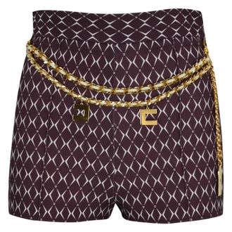 Elisabetta Franchi High-Waist Stretch-Kreppshorts - - Shorts - Damen - Rot - L