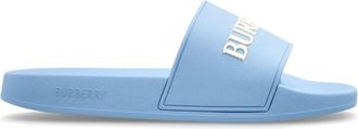 Burberry Femme, Chaussures, Bleu, Taille: 39 EU Logo Slides