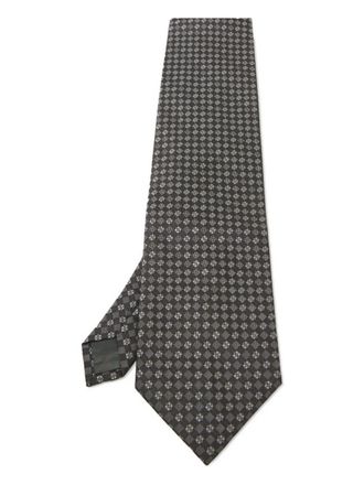 BOSS cravate pre-owned &agrave; motif g&eacute;om&eacute;trique - Noir