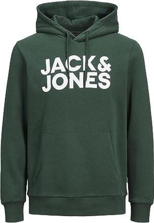 Jack & Jones Sweat à Capuche, pour Homme, avec Logo imprimé, Vert pin, XS