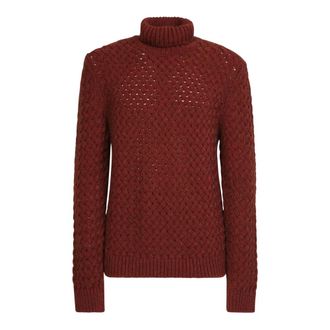 Lardini Bordeaux Strickpullover mit Stehkragen - - Knitwear - Herren - Braun - L