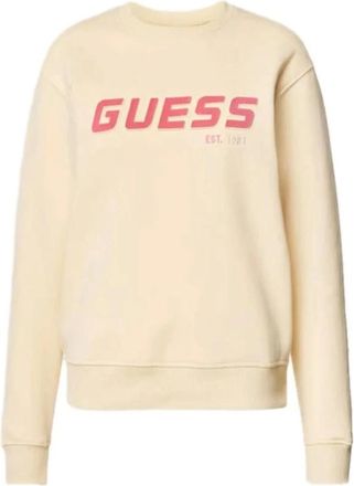 Guess Femme, Sweatshirts et sweats &agrave; capuche, Beige, Taille: 42 FR Crewneck SweaT-shirt