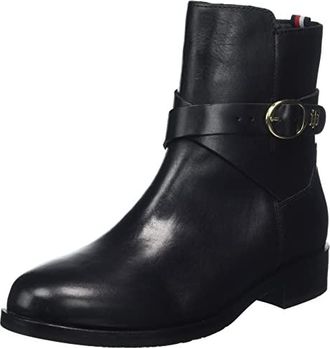 Tommy Hilfiger Bottes Plates Th Belt pour Femme, Noir, 36.5 EU