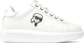 Karl Lagerfeld Femme, Chaussures, Blanc, Taille: 38 EU Kapri Leather Baskets