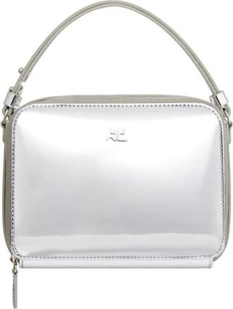 Courr&egrave;ges Hobo Bags - Silver-Tone Mirrored Finish Handbag - Gr. unisize - in Wei&szlig; - f&uuml;r Damen
