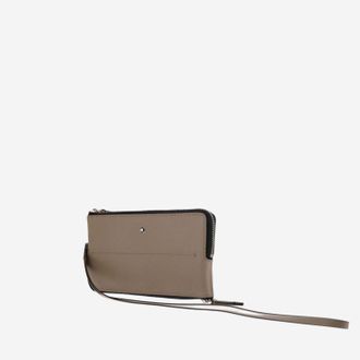 Montblanc Mens Double Smartphone Case Beige Leather Accessory