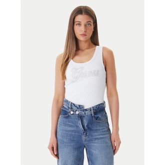 Guess Top W6GP22 K2954 Wei&szlig; Regular Fit