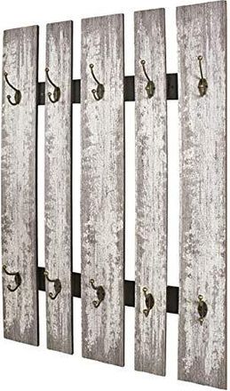 Haku M&ouml;bel Wandgarderobe grau, MDF, Metall - Ma&szlig;e: B 65 cm x H 100 cm x T 9 cm, Style: Industrial