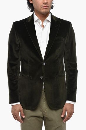 Corneliani CODE Blazer aus Velours mit Lanzettenrevers Corneliani