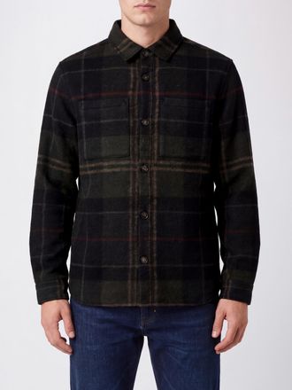 Barbour Surchemise Woodlane en laine m&eacute;lang&eacute;e &agrave; motif tartan avec poches plaqu&eacute;es