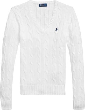 Polo Ralph Lauren Femme, Pulls, Blanc, Taille: 36 FR Kimberly V-neck Knit
