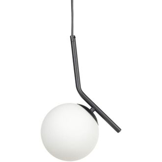 Beliani Lampe à Suspendre Noire en Verre et Métal Préassemblé Rond Design Moderne Wapiti