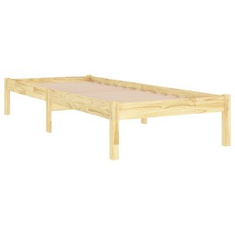 Generic vidaXL Massivholzbett, Bett Holzbett für Schlafzimmer, Bettgestell Bettrahmen mit Lattenrost, Einzelbett Schlafzimmerbett, Modern, 90x190cm