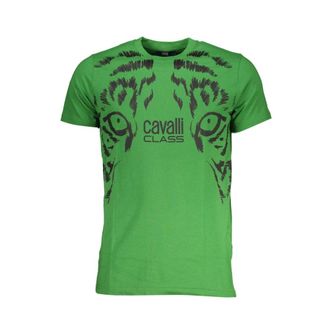 Cavalli Druck Logo Kurzarm Tee - - Tops - Herren - Gr&uuml;n - 2XL
