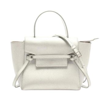 Celine Pre-owned SAC Banane Nano Cuir Sacoche 2 fa&ccedil;ons - Femme - Pre-owned - Gris - Taille: ONE Size