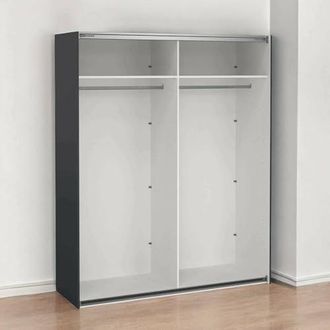 Dmora Gro&szlig;er Mehrzweckschrank Janelle, Multifunktionale M&ouml;bel, Schuhschrank, Besenschrank, 179x62 h220 cm, Grau