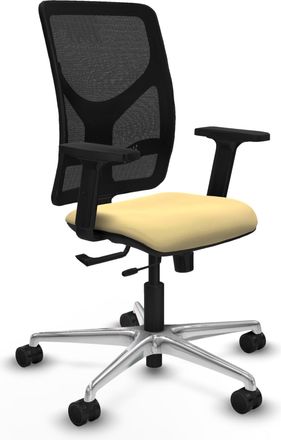 Piqueras y Crespo Moderner B&uuml;rostuhl mit 2D-Armlehnen, h&ouml;henverstellbare Lendenwirbelst&uuml;tze, ausgestattet mit Syncro/Traslack und Schneideschaum, mit Rollen von 65 mm, 