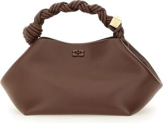 Ganni Womens Handbag Bou Brown Recycled Leather Handbags Hand Bags