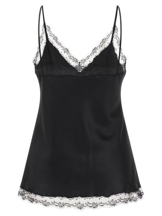Ermanno Scervino Lace-Trimmed Silk Camisole - Black