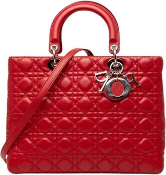 Dior Sac &agrave; main Lady Dior doccasion - Femme - Pre-owned - Rouge - Taille: ONE Size