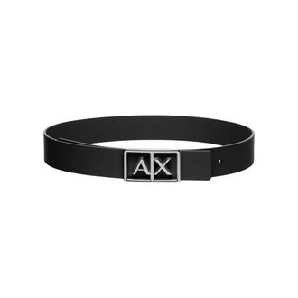 A|X Armani Exchange Femme, Accessoires, Noir, Taille: 90 CM Ceinture en cuir r&eacute;versible