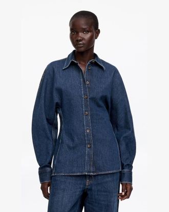 Arket Vorgeformtes Jeanshemd -Blau