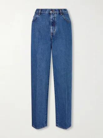 Loro Piana Jean Droit Taille Haute Brooke - Bleu