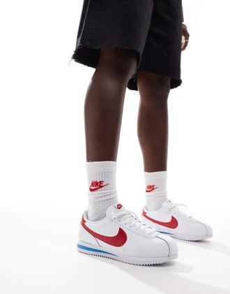 Nike Cortez - Baskets en cuir - Blanc/rouge/bleu
