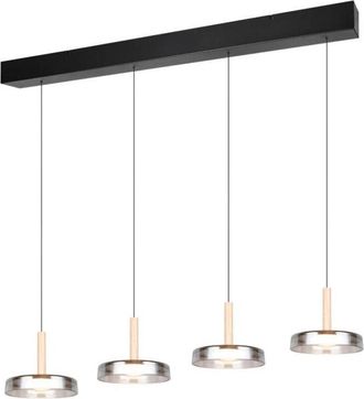 Trio Leuchten Lampe suspendue LED 4 lumi&egrave;res Celeste verre de fum&eacute;e - 354910432