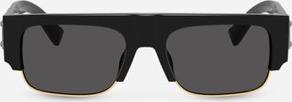 Dolce & Gabbana Logo Plaque Sunglasses - Mann Schwarz Acetat Onesize