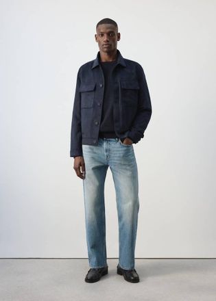 Mango Veste effe daim poches bleu nuit - Homme - XXL - MANGO MAN