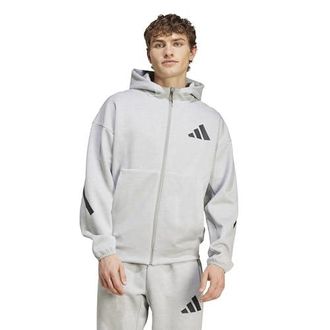 adidas Z.N.E. Sweat &agrave; capuche zipp&eacute; pour homme, gris moyen chin&eacute;, XL