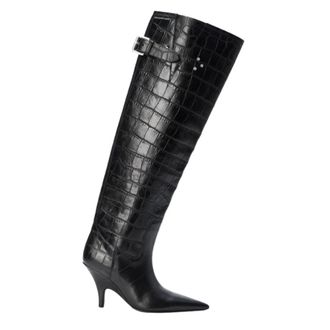 Alexander Wang Schwarzer Offener R&uuml;cken Hoher Stiefel - - Shoes - Damen - Schwarzk - 38 EU