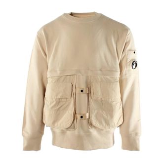 C.P. Company C.p. Company, Homme, Sweatshirts et sweats &agrave; capuche, Beige, Taille: L SweaT-shirt D&eacute;tachable Mixte en Molleton Gratt&eacute; Diagonal