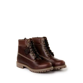 Timberland Boots bi-mati&egrave;re crant&eacute;es en cuir