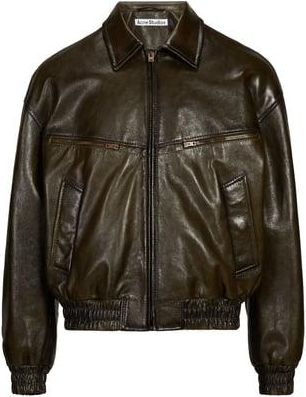 Acne Studios Lammfell-Bomberjacke in Khaki