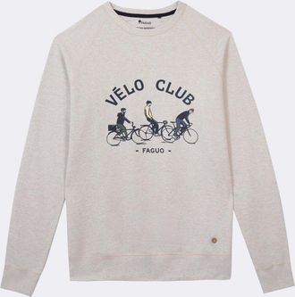 Faguo Sweat col rond beige chin&eacute; coton - DARNEY