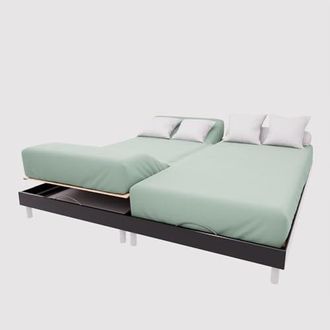 Soleil d'Ocre Drap Housse TPR en Coton 57 Fils 2x70x190 cm UNI Vert deau