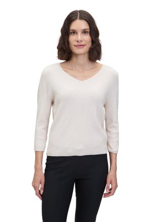 Betty Barclay Damen Feinstrickpullover mit V-Ausschnitt 38, Light Beige Melange