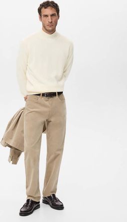 Mango Pull en maille 100 % laine italienne &eacute;cru - Homme - XXL - MANGO MAN