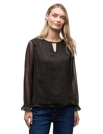 Street One 3412290 Tunique en Mousseline de Soie Leo, Marron Ultra Profond, 36 Femmes