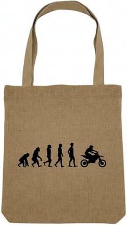 Fabulous Sac Shopping Tote Bag Aspect Lin - Evolution Motocross Motard Moto Dirt Bike - Sac de Courses Toile Epaisse 360g Beige Naturel Cabas Port&eacute; Epaule Soli