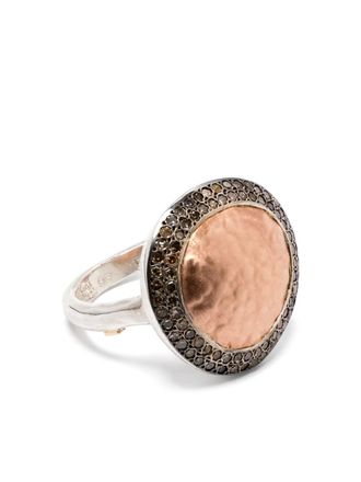 Rosa Maria bague cockail en or rose 12ct pavée de diamants - Argent